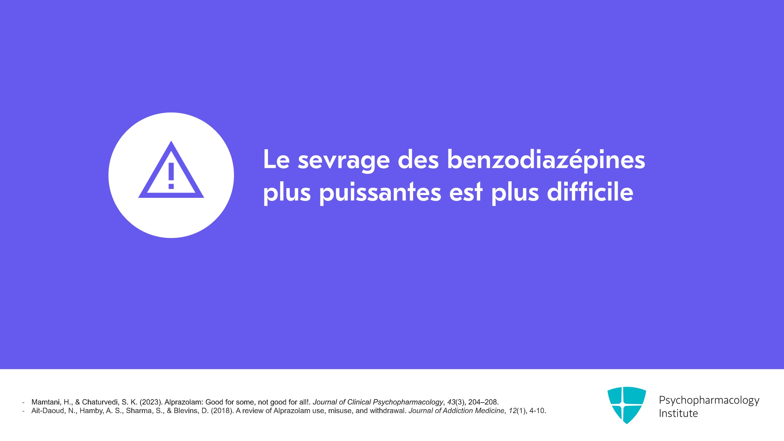Utilisation appropriée des benzodiazépines : indications et choix ...